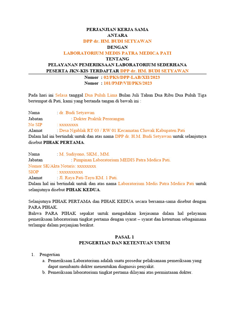 11 Mou Puskesmas Dan Lab Patra Pdf