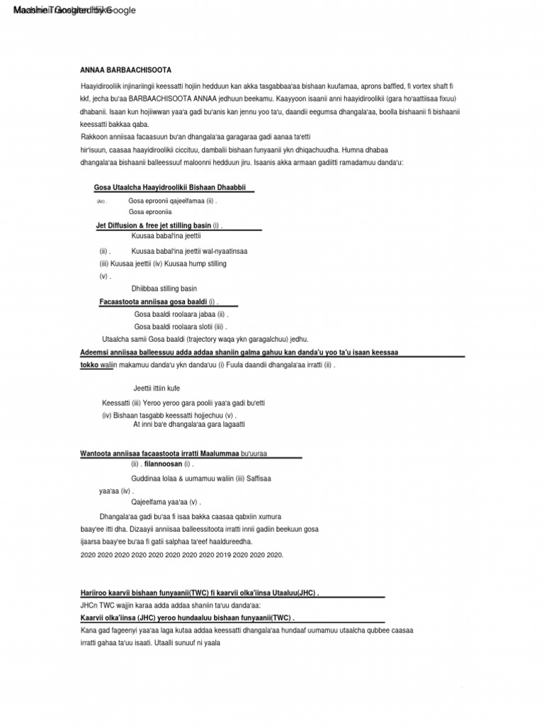 Lecturenote - HS-II, CH-2 (ENERGY DISSIPATERS) - 1 | PDF