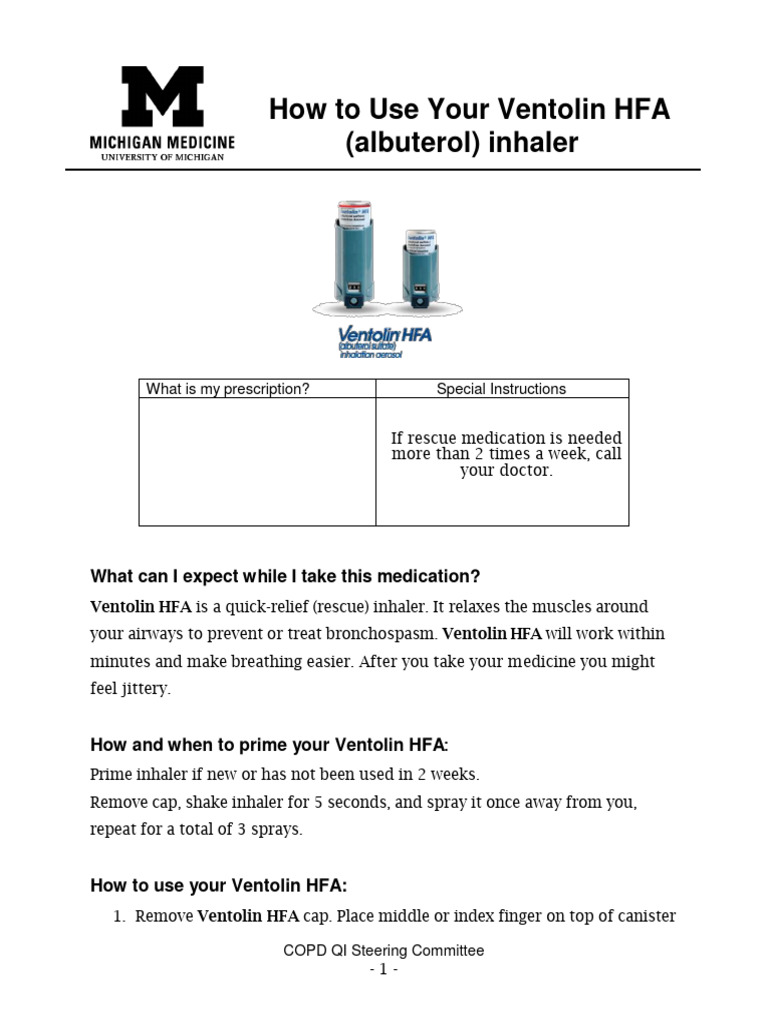 Ventolin HFA | Download Free PDF | Medicine | Pulmonology