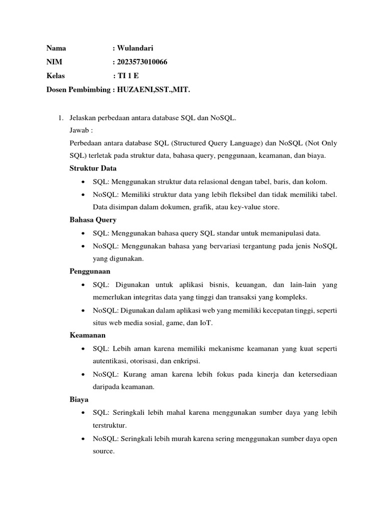 Latihan BD SQL | PDF | Teknologi & Rekayasa