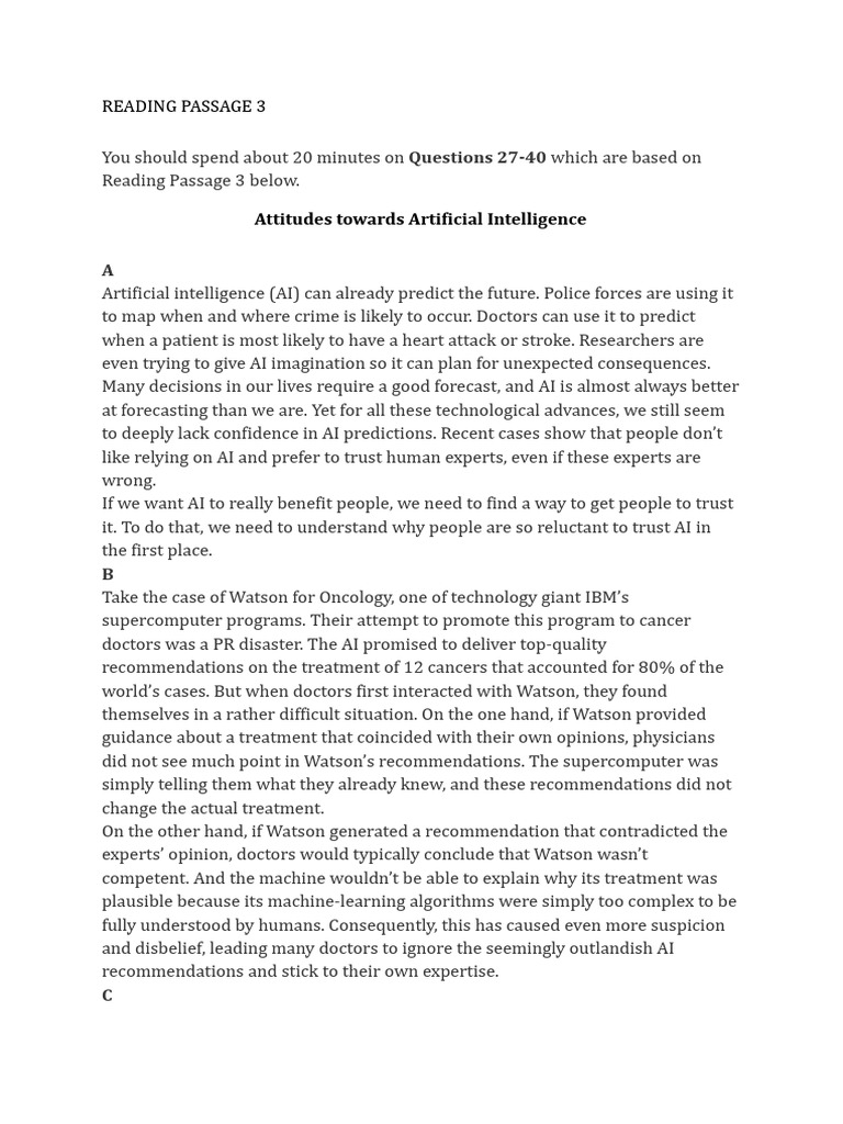Trust Issues in Artificial Intelligence | PDF | Intelligence (AI ...