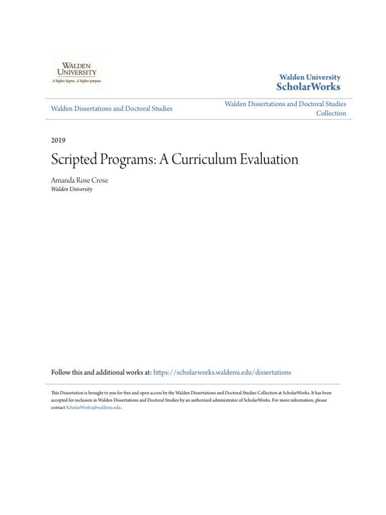 Scripted Programs - A Curriculum Evaluation | PDF | No Child Left ...