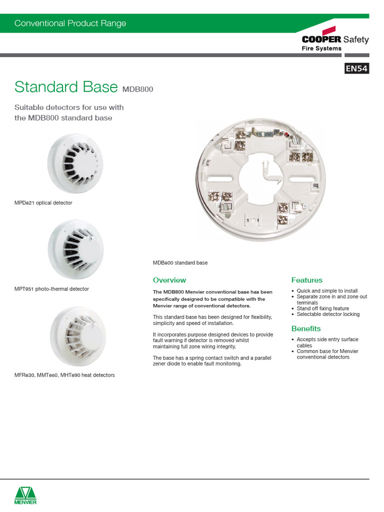cfs0018 UK R1 Menvier-Standard-Base | PDF | Switch | Electrical Wiring