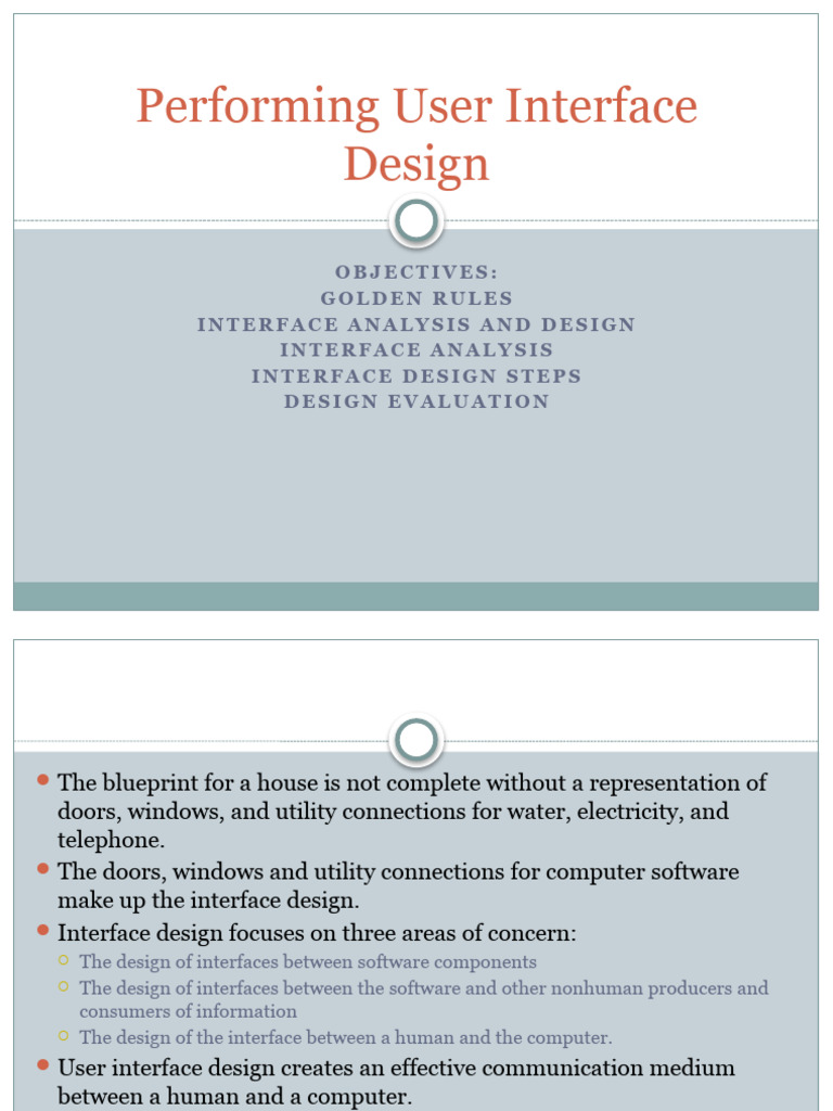 Performing User Interface Design | PDF | User Interface | Human–Computer Interaction