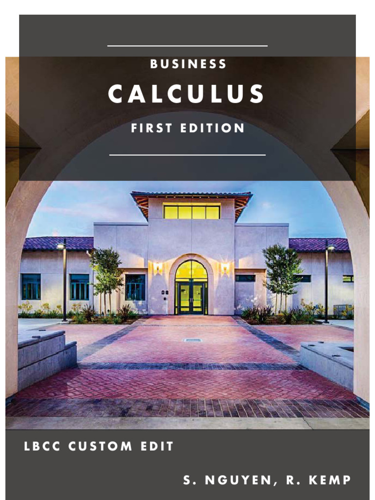 Business Calculus Complete Book | PDF | Integral | Derivative