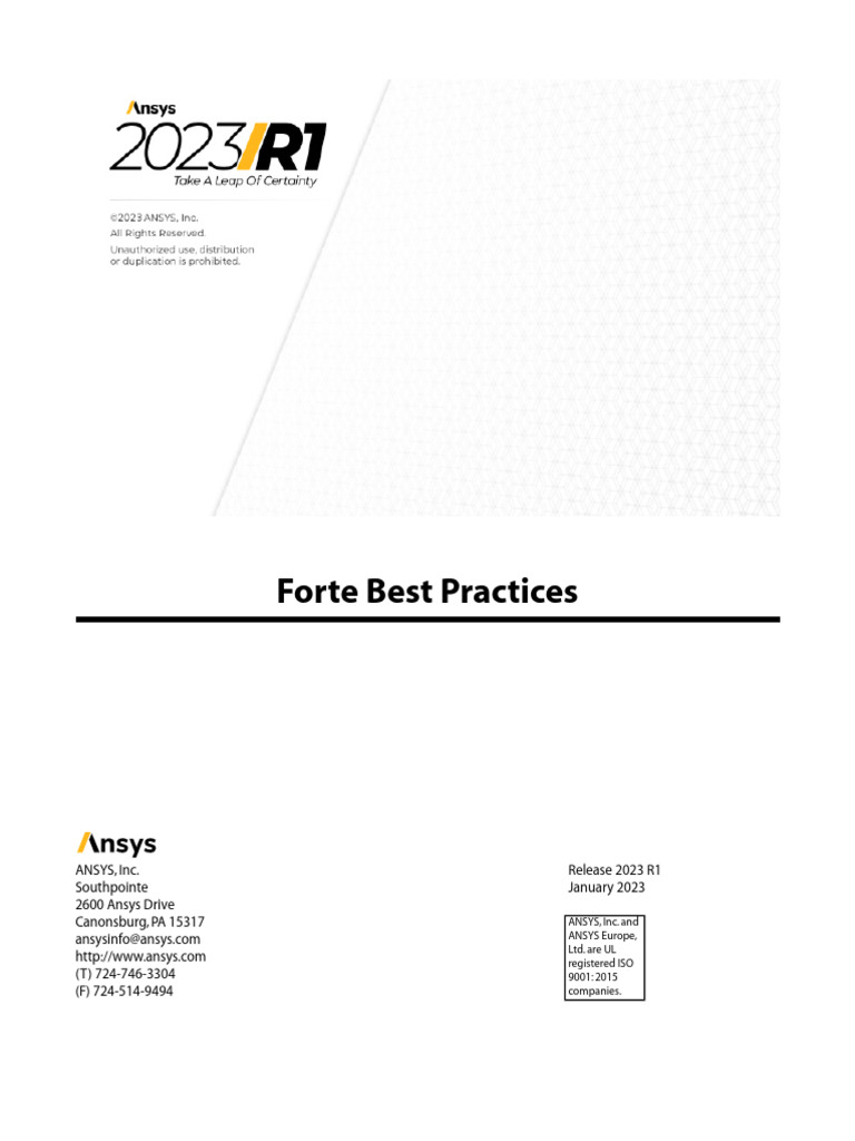 Ansys Forte Best Practices | Download Free PDF | Trademark | Diesel Engine