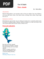 Class 10 English Poem 6 Amanda | PDF | Rhyme | Rapunzel