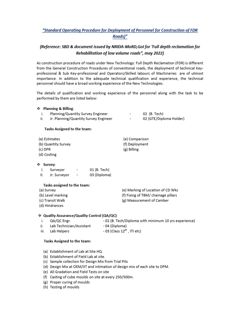 Deployment of Personnel FDR Contract | PDF | Engineering