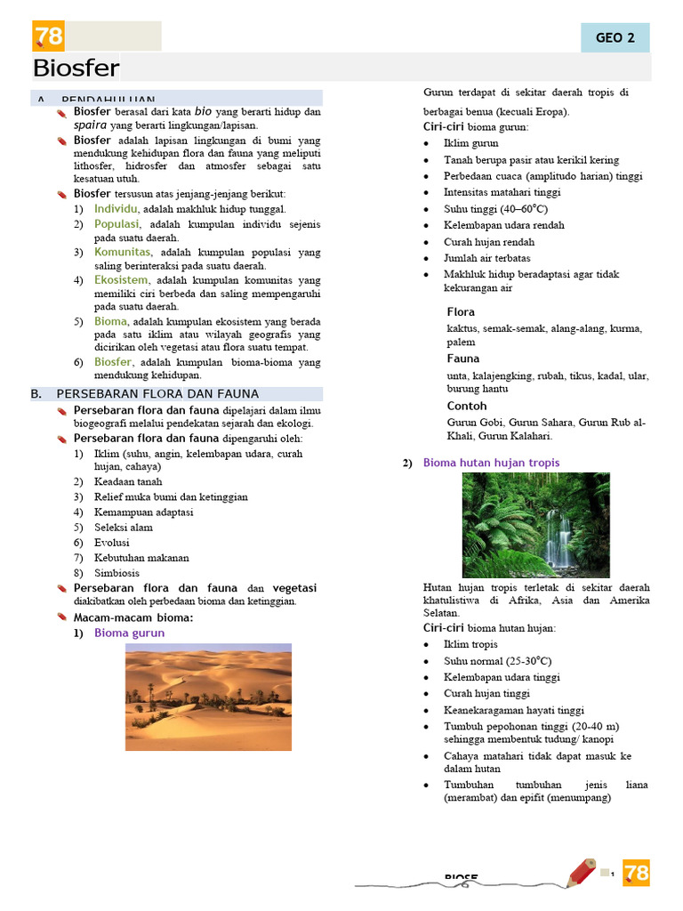 "Biosfer dan Persebaran Bioma" | PDF