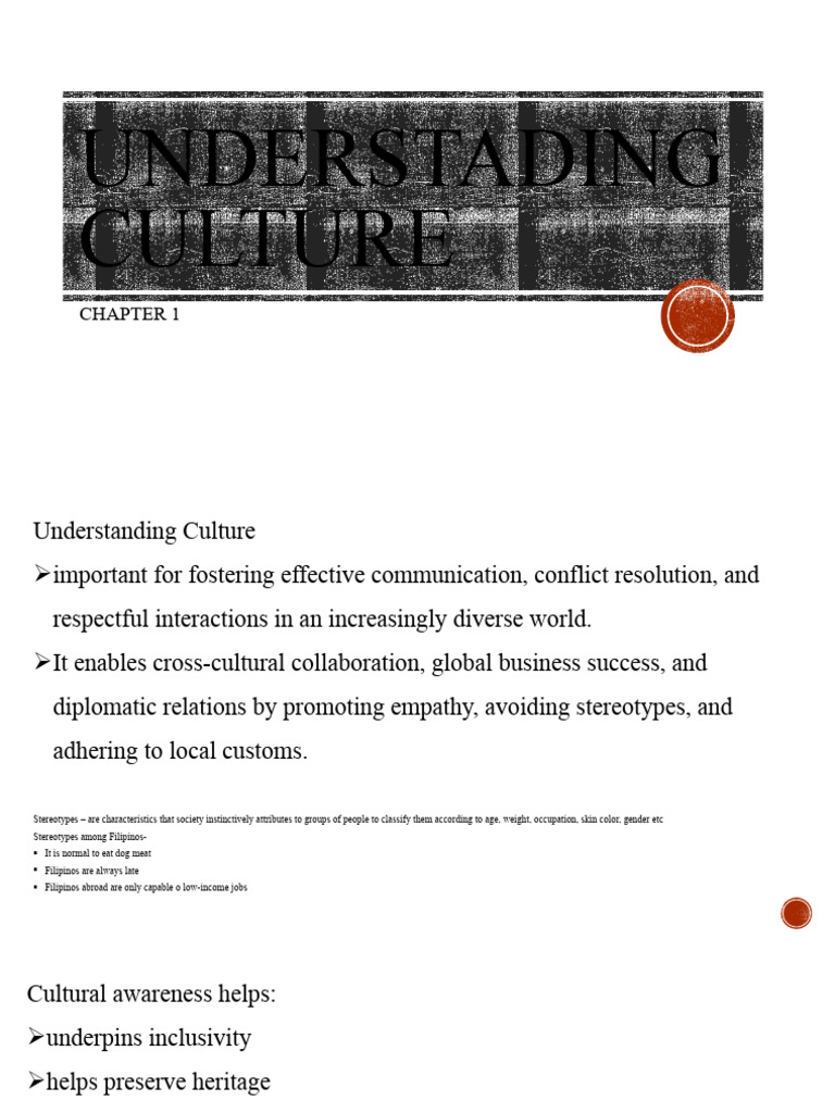 Understanding Culture - Chapter 1-1 | PDF | Cultural Education ...