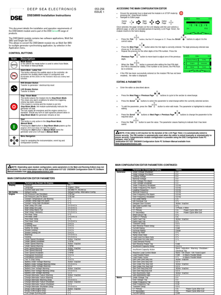 DSEG8600 Installation Instructions | PDF | Mains Electricity ...