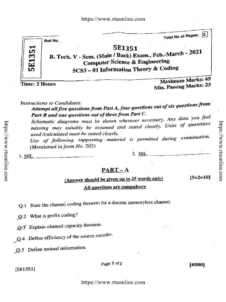 ITC Paper 2021 | PDF