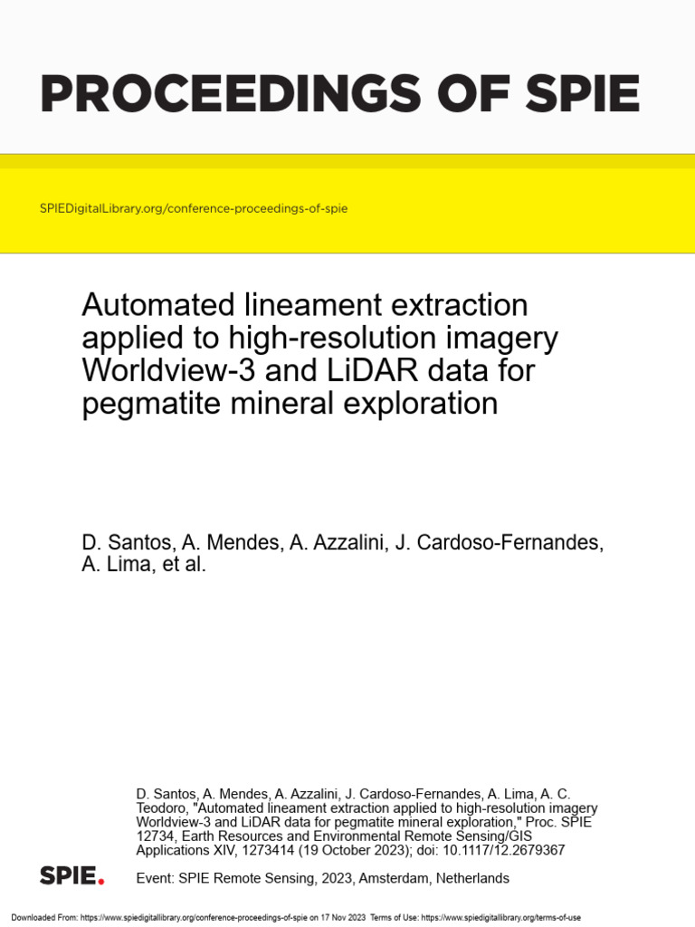 Automated Lineament Extraction Applied To High Resolution Imagery