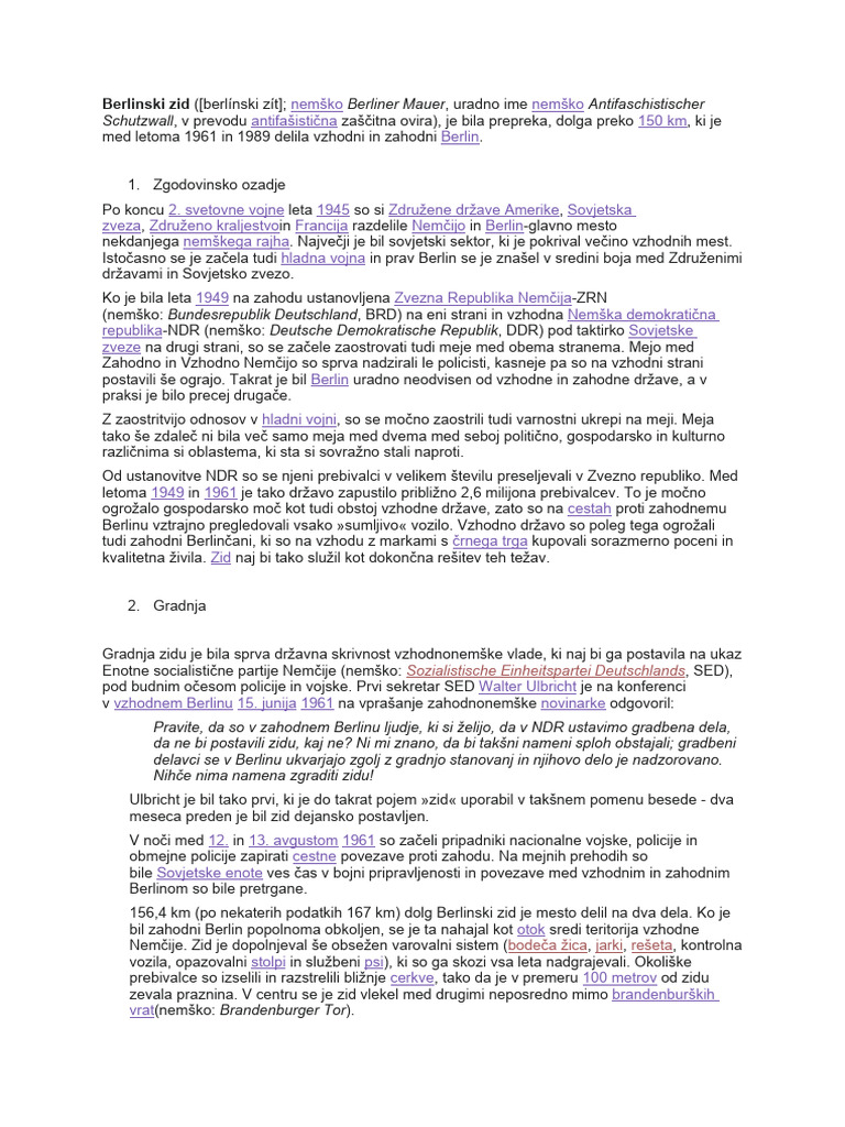 Berlinski Zid | PDF