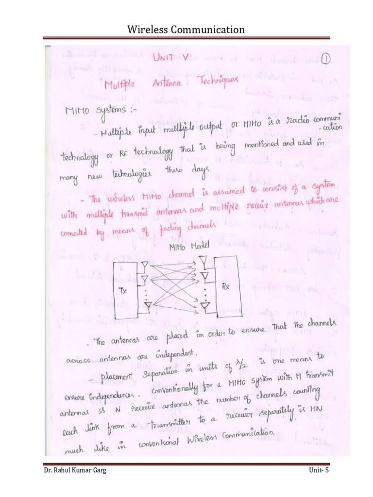 Wireless Communication - Unit - 5 | PDF