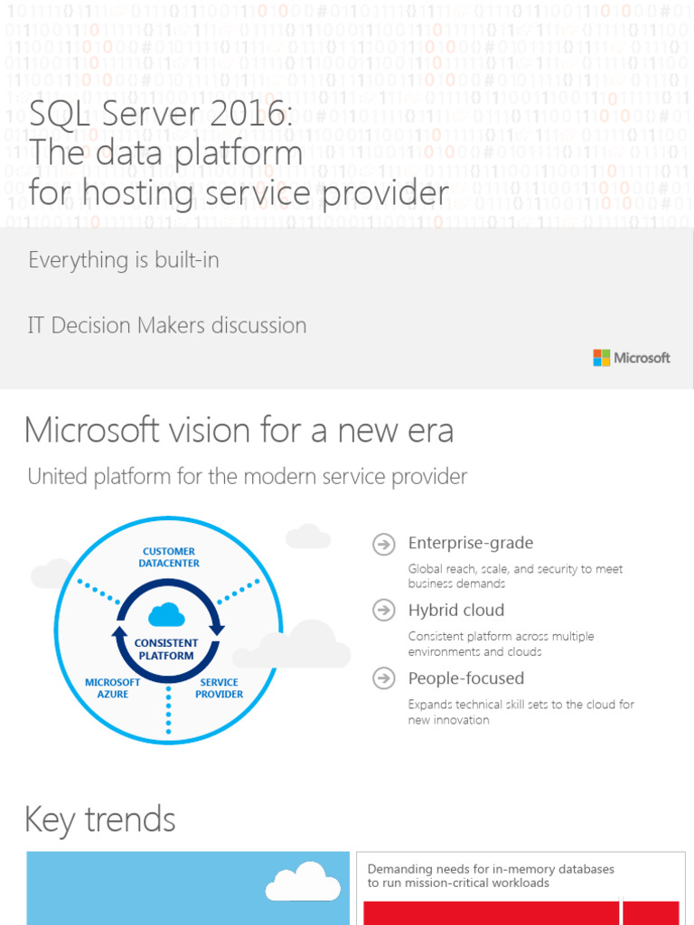 SQL Server 2016 ITDM - Sales Deck | PDF | Microsoft Sql Server | Databases