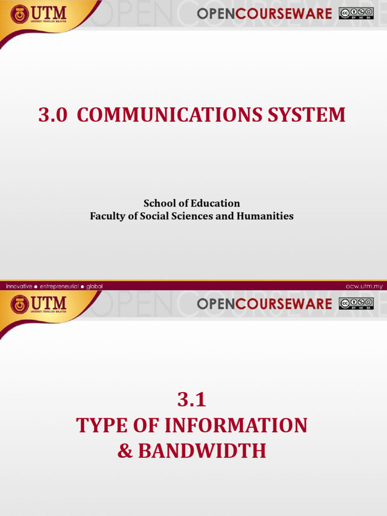 03 - Communication Systems + Class Activity | PDF | Communication | Bandwidth (Signal Processing)