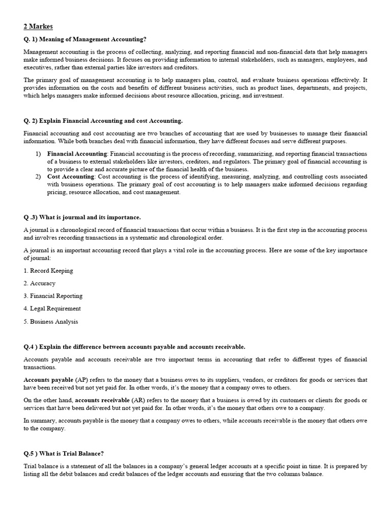 Accounts Notes (Theory) | PDF | Debits And Credits | Cost Accounting