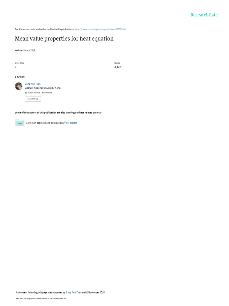 Mean Value Formula For Heat Equation 2 | PDF | Mathematical Concepts ...