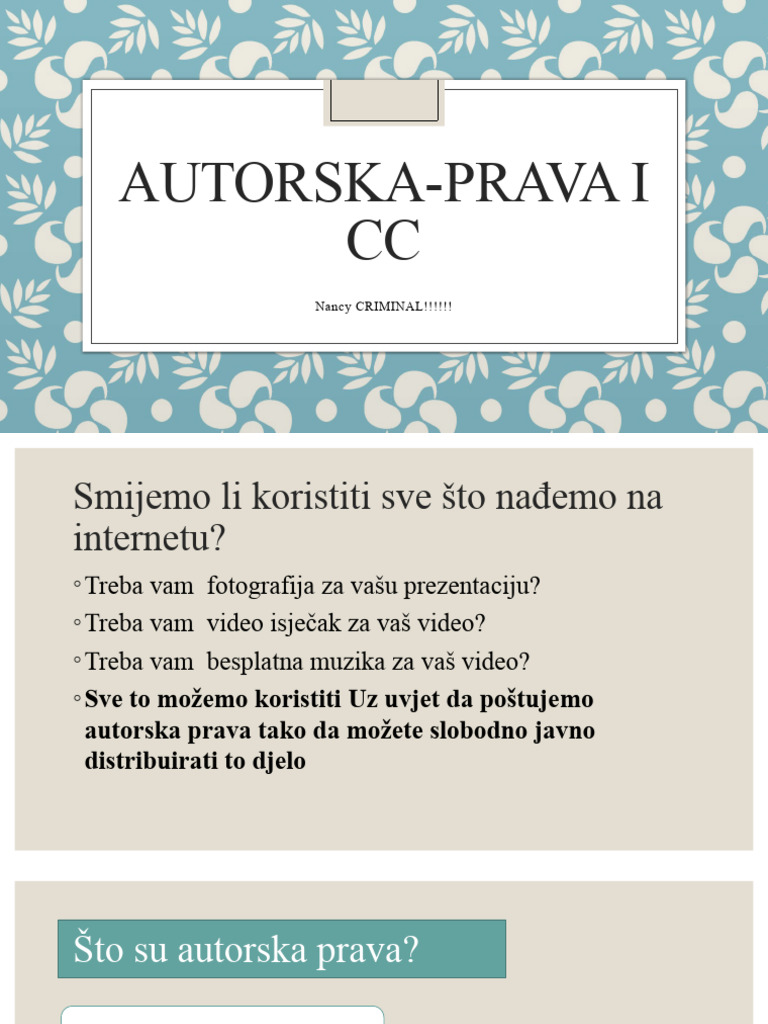 Autorska-Prava I CC | PDF