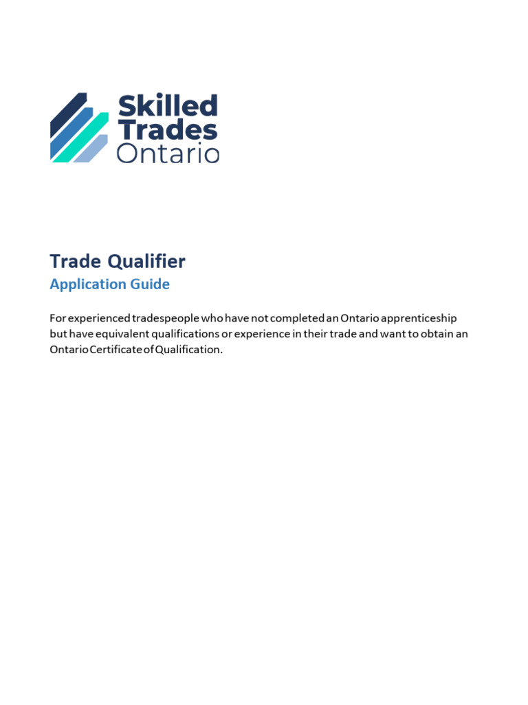 STO Trade Qualifier Application Guide | PDF | Apprenticeship | Identity ...