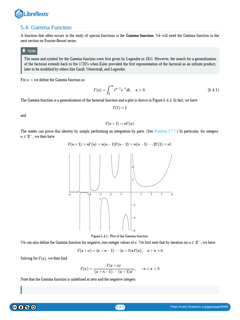 5.04 Gamma Function | PDF | Functions And Mappings | Mathematical Objects