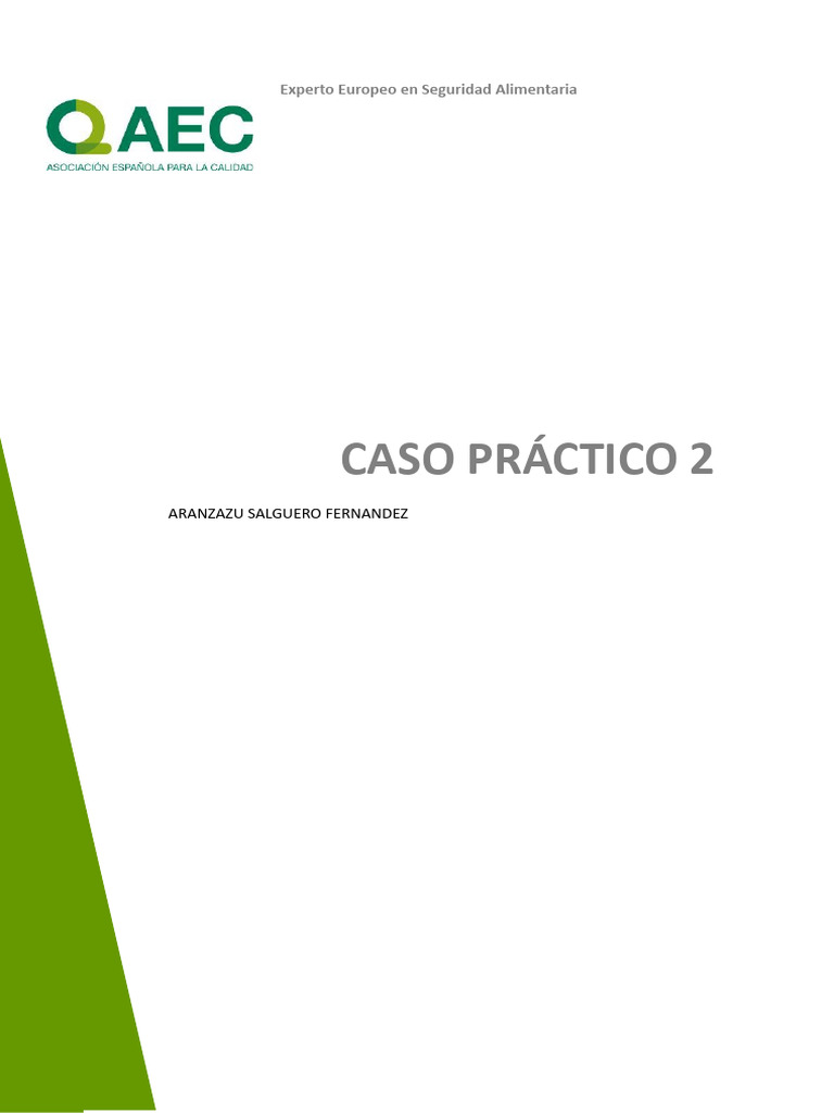Caso Practico Modulo 2 Aranzazu Salguero | PDF | Seguridad alimenticia | Análisis de Riesgo y ...