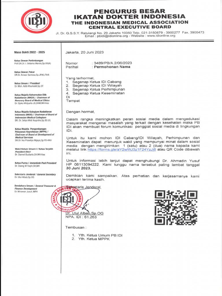 PB Idi - Permintaan Nama Sosmed20230621 - 14403616 | PDF