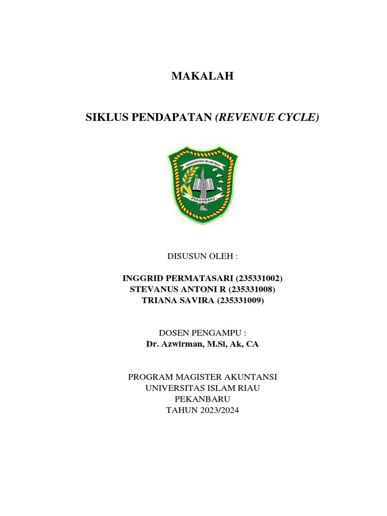 Makalah Kel 1 Siklus Pendapatan | PDF