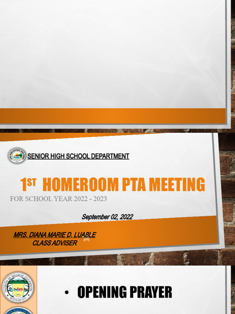 First Pta Meeting | PDF