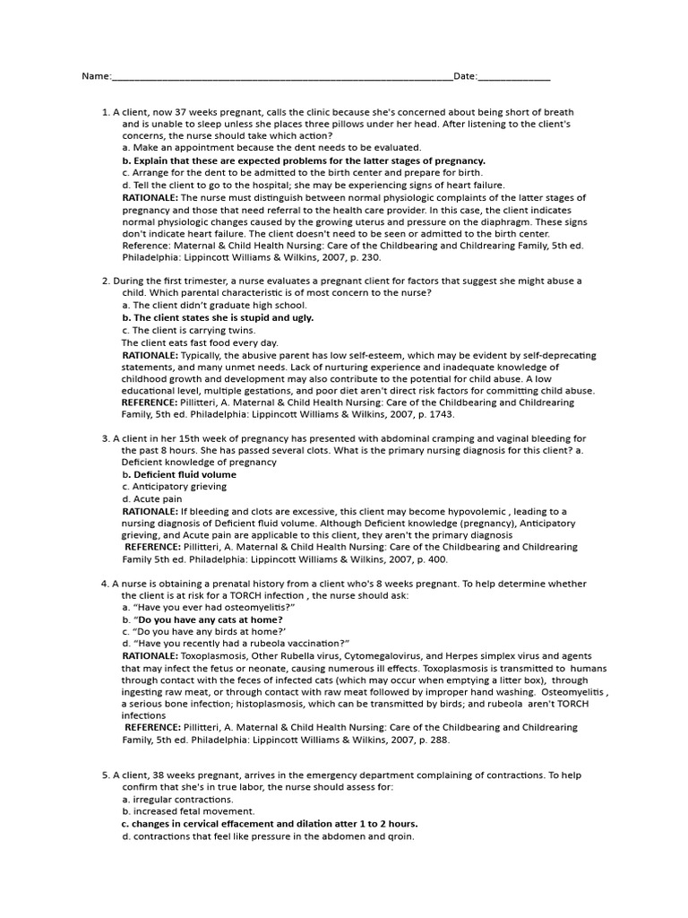 Maternal Notes Google Docs | PDF | Childbirth | Pregnancy