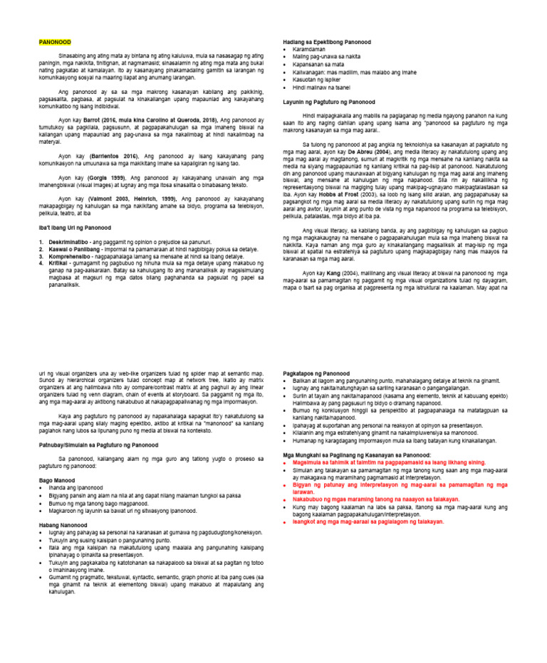 PANONOOD Reviewer | PDF