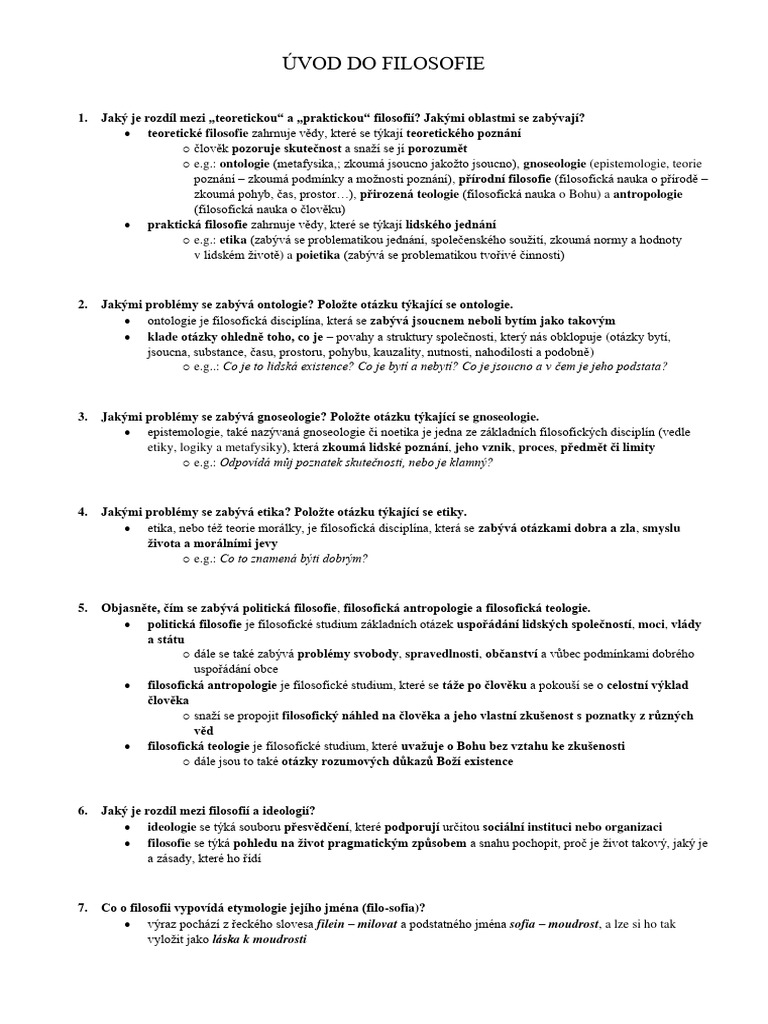 Úvod Do Filosofie | PDF