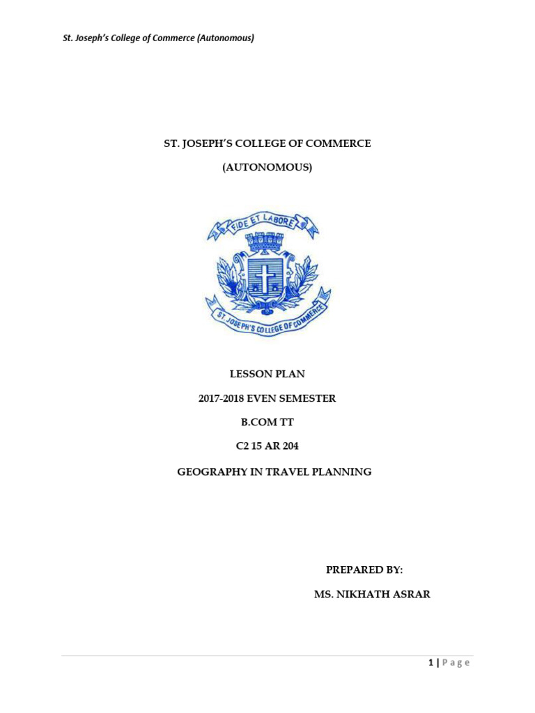 Geography in Travel Planning - I - Bcomtt17 | PDF | Geography | Earth ...