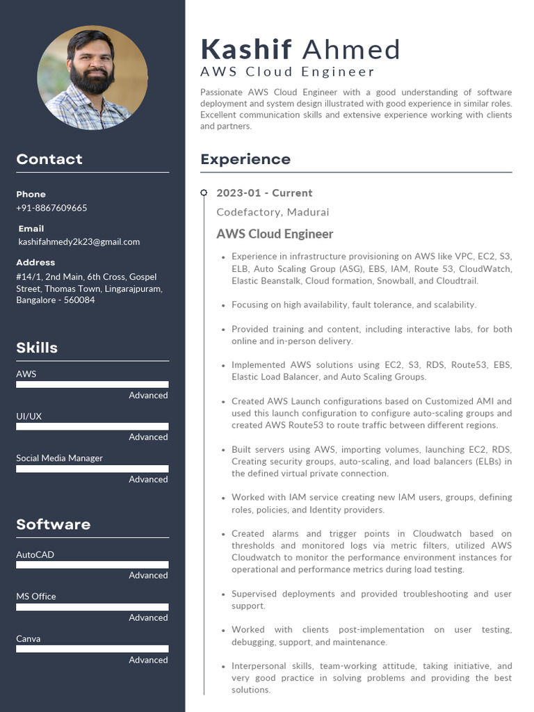 Kashif Ahmed - Resume | PDF | Amazon Web Services | Cloud Computing