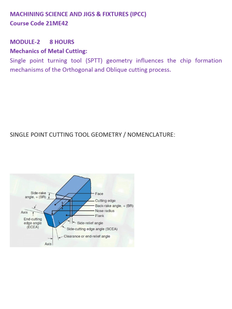 2.1 Mechanics of Metal Cutting - 3 | PDF | Machining | Lubricant