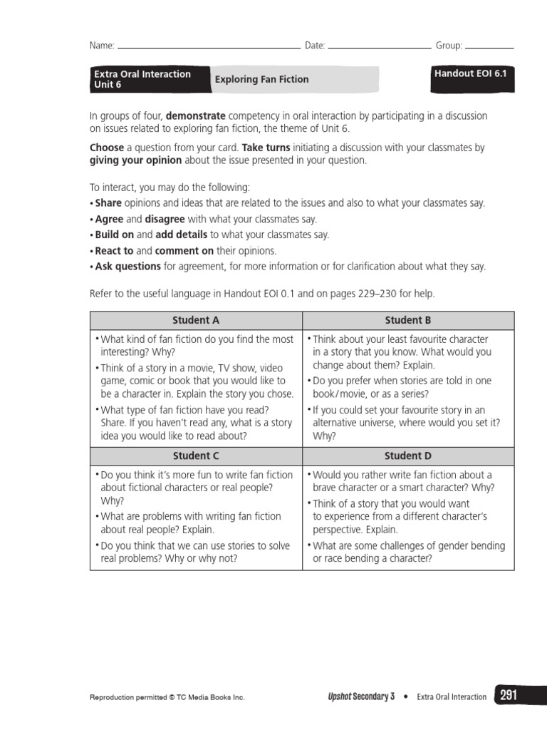 Discussing Fan Fiction Topics | PDF | Human Communication