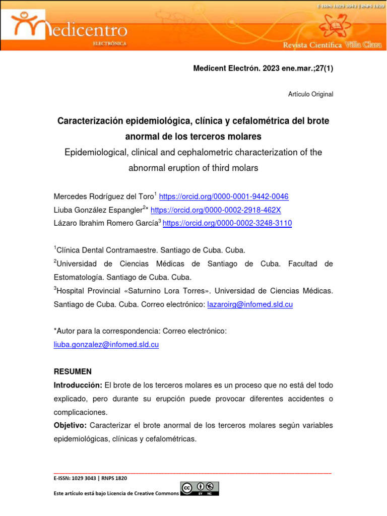 Caracterizacion Epidemiologica Clinica y Cefalomet | PDF | Estadísticas ... Caracterizacion Epidemiologica Clinica y Cefalomet | PDF | Estadísticas ...