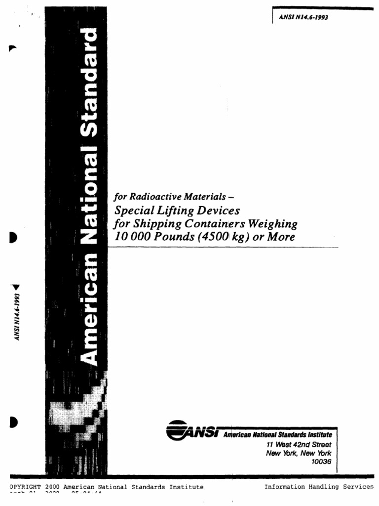 Ansi N14.6-1993 | PDF | Bending | Stress (Mechanics)