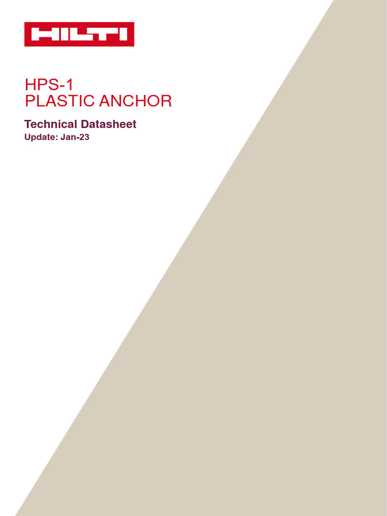 Technical Data Sheet For The HPS 1 Impact Anchor Technical Information ...