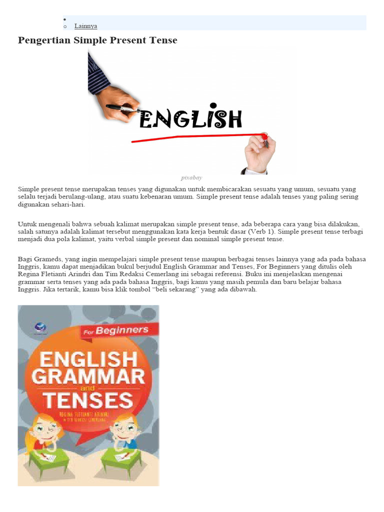 Simple Present Tense | PDF | Kajian Bahasa Asing