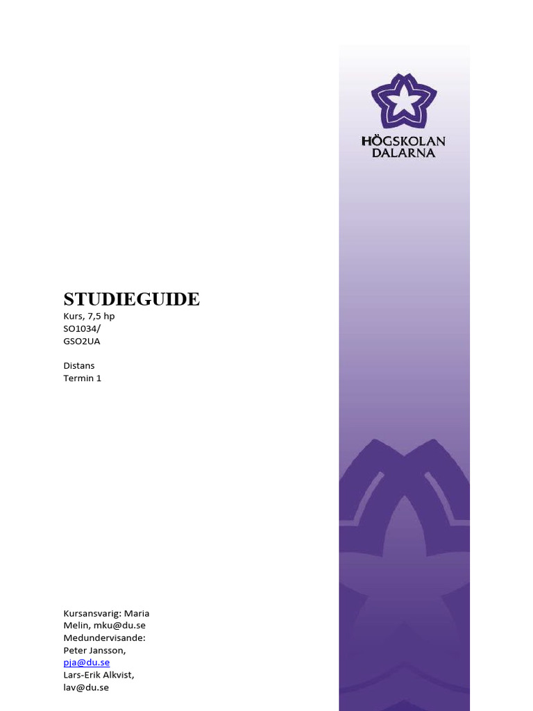Studieguide SO1034 GSO2UA ht23 | PDF