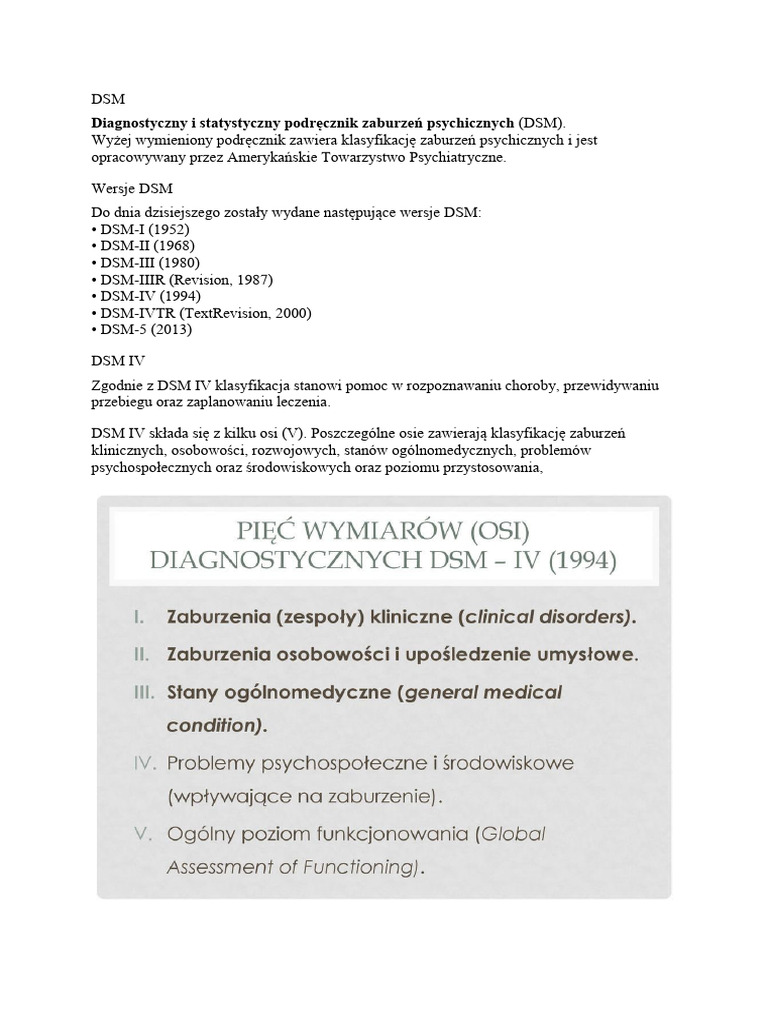 DSM IV Vs DSM V | PDF