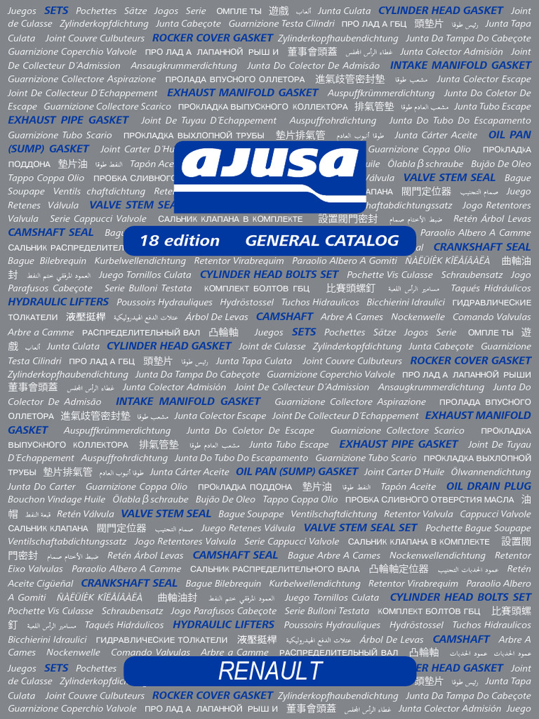 Ajusa RENAULT | PDF | Ingeniería de Sistemas | Tecnología de vehículos