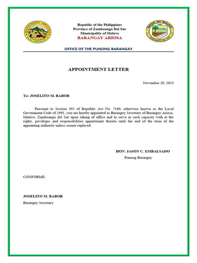APPOINTMENT | PDF