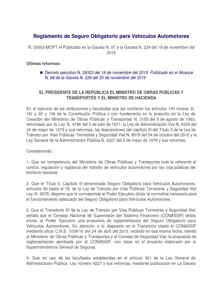 Reglamento SOA | PDF | Seguro | Póliza de seguros
