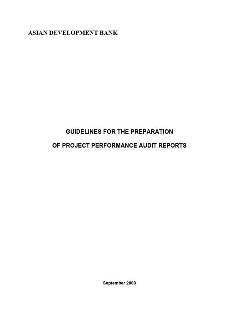 Asian Development Bank: Guidelines For The Preparation of Project ...