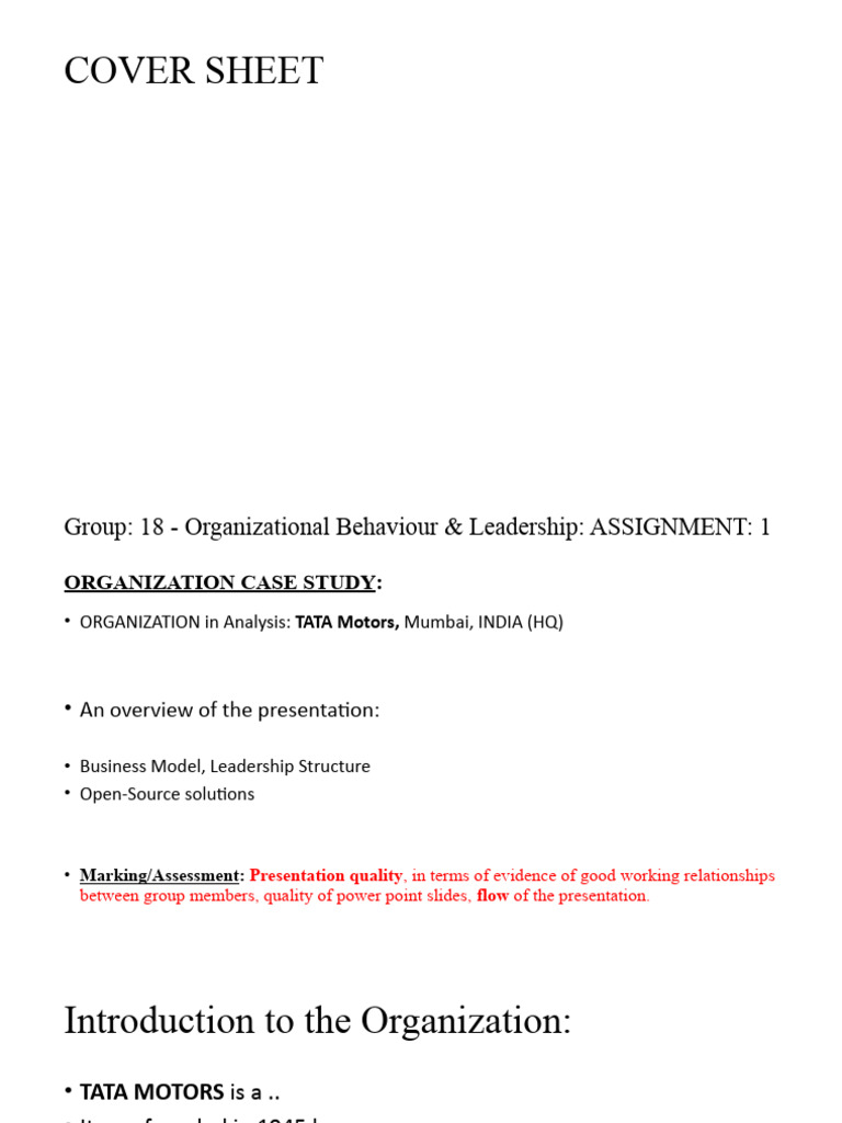 Assign-1 Rough PPT OBL | PDF | Leadership | Organizational Behavior
