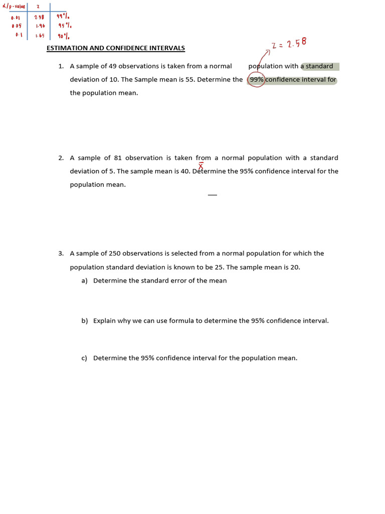 Estimations Pdf Confidence Interval Standard Deviation
