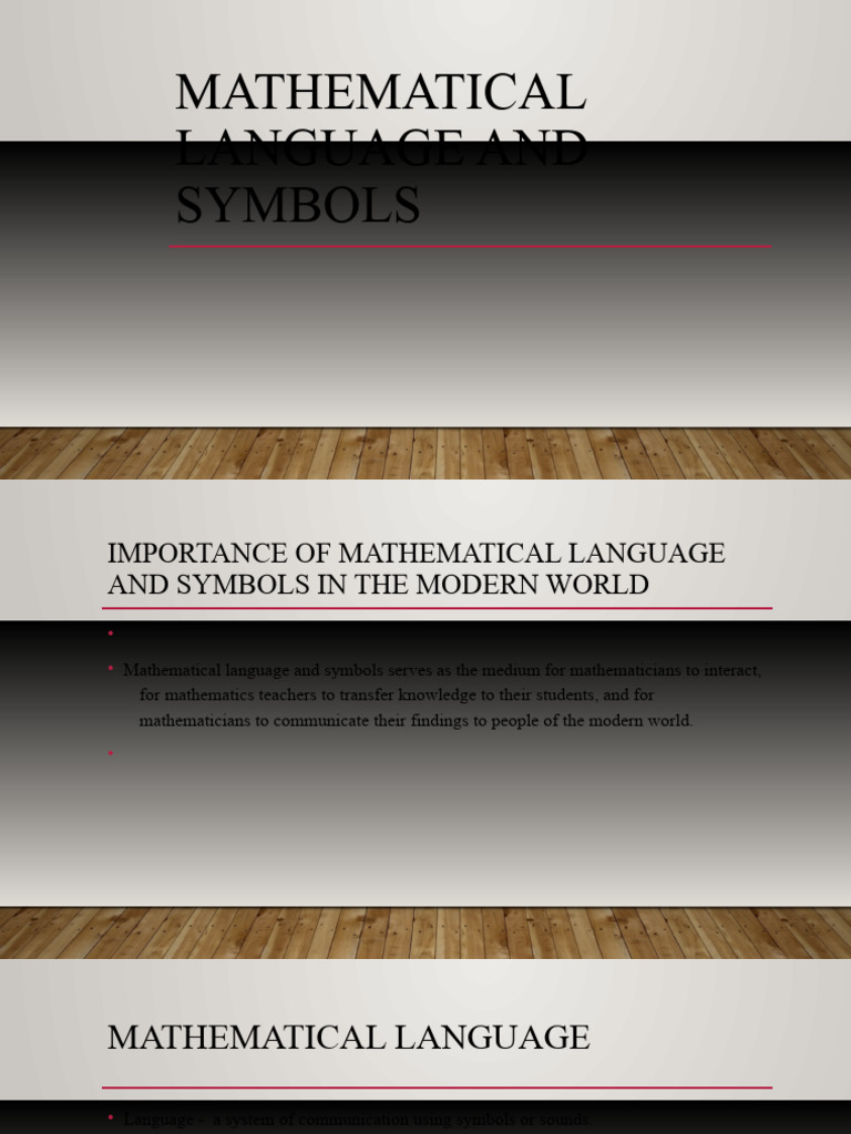 Mathematical Language and Symbols | Download Free PDF | Set (Mathematics) | Mathematics